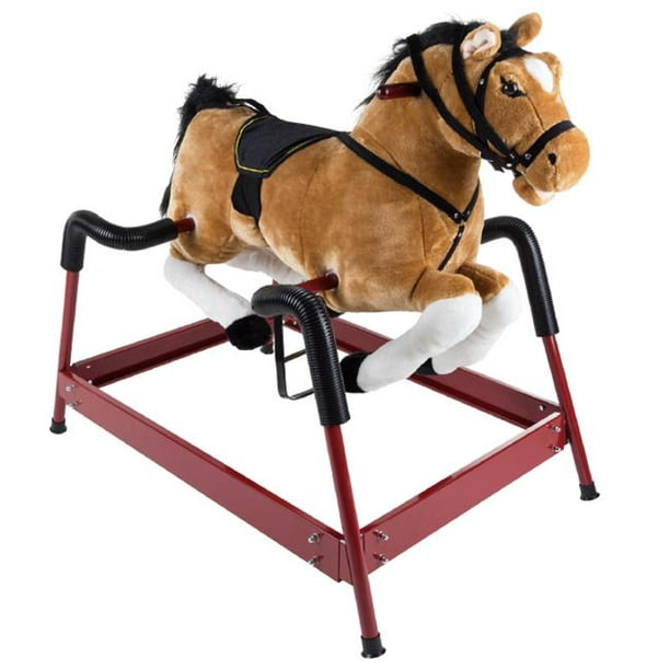 Spring Rocking Horse Plush Ride on Toy - Brown - Walmart.com