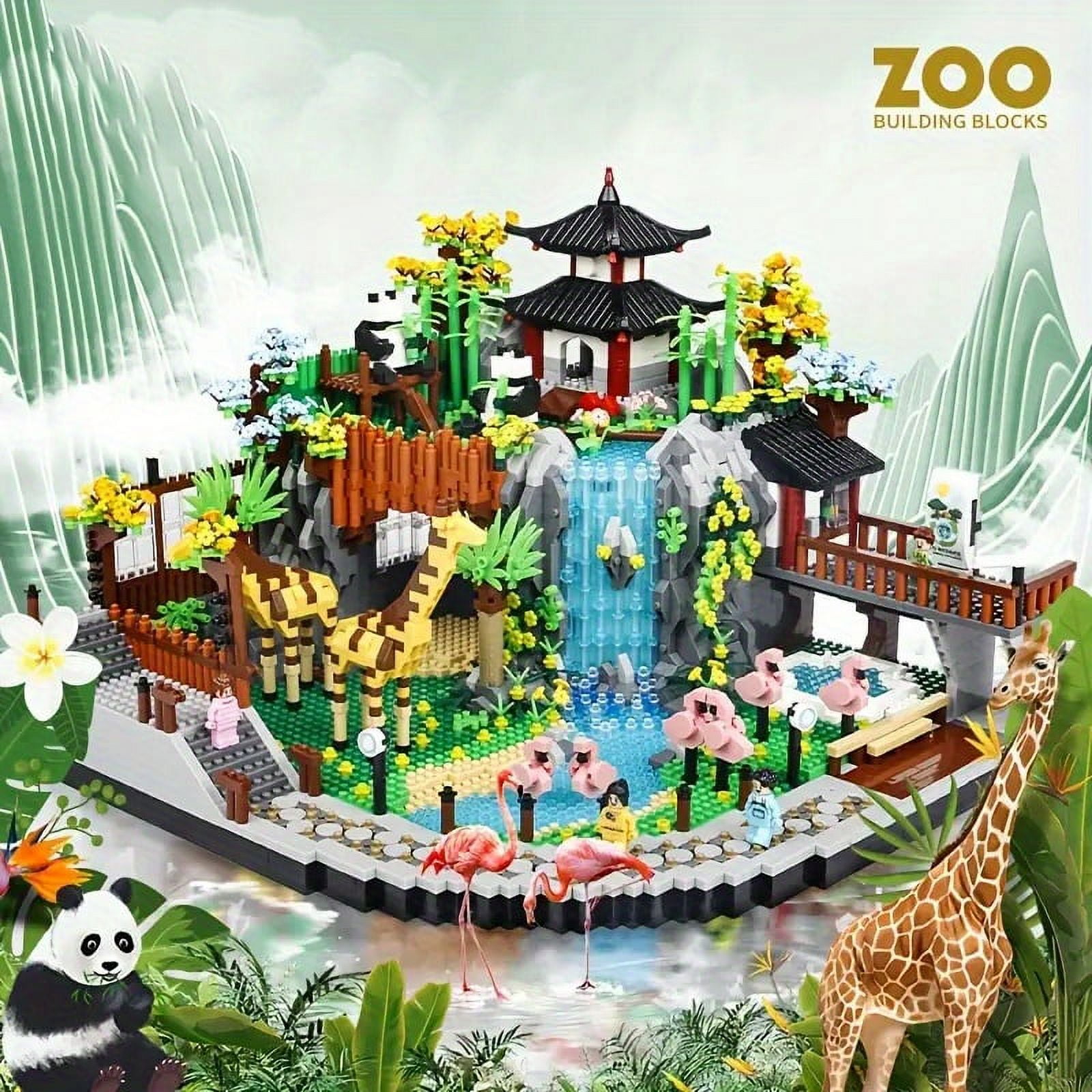 Zoo Block Toy Kit Large Zoo Collection Ornamental Micro Building Mini ...