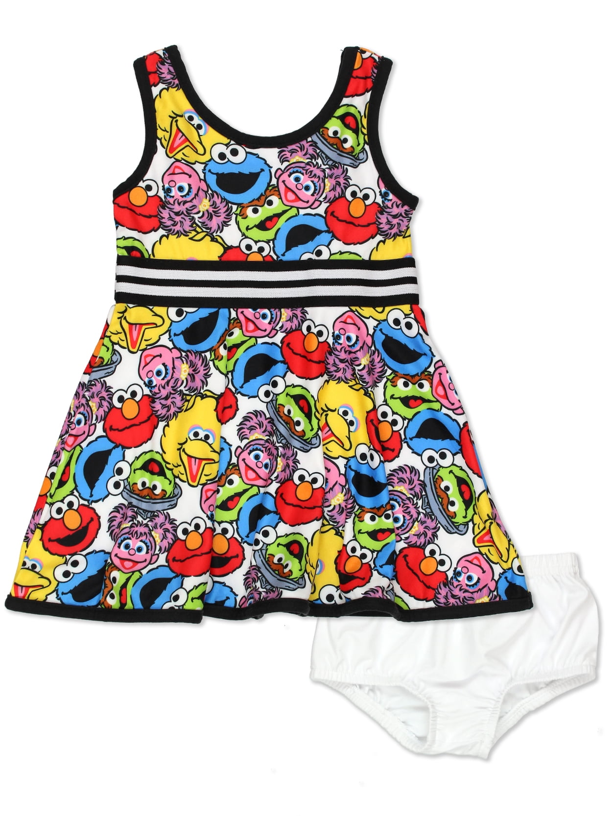 Sesame Street Elmo Baby Girls Fit and Flare Ultra Soft Dress DSGD500 ...
