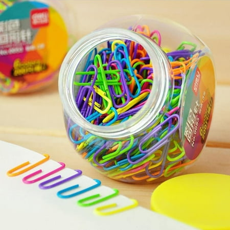 Colored Small Paper Clips Vinyl Coated, 200 Pack 28mm Assorted Color ...