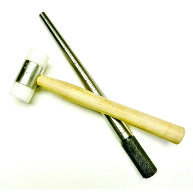 Steel Ring Mandrel and Nylon Face Mallet Jewelry Making Tool Set Sizing ...