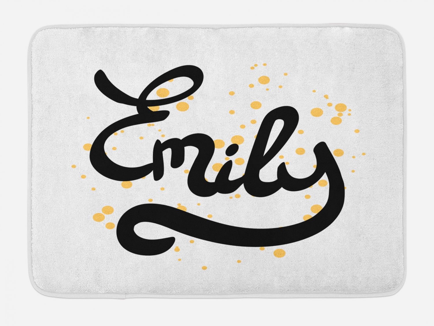 Emily Bath Mat, Hand Drawn Monochrome Cursive Font Modern Calligraphic ...