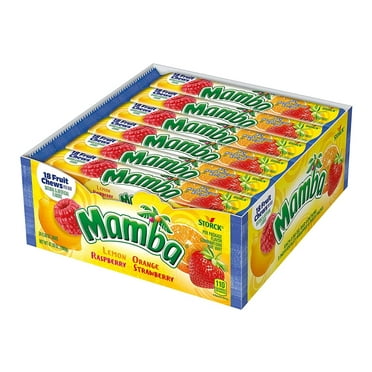 Mamba Chewy Candy Fruit Chews, Strawberry, Orange, Lemon, Raspberry ...