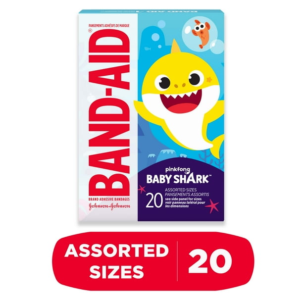 Band-Aid Bandages for Kids, Pinkfong Baby Shark, Assorted, 20 ct ...