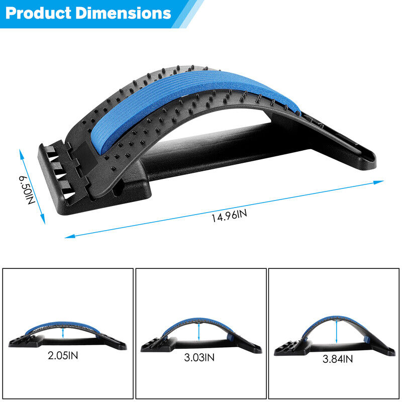 3Level Back Support Stretcher Extender Posture Massager Lumbar Pain ...