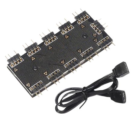 5v Rgb Splitter Hub With Case For 5v 3pin Led , With 50cm 3pin Cord ...