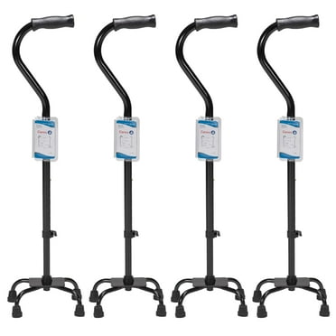 McKesson Chrome Steel Large Base Quad Cane, Adjustable Height 29" to 37 ...