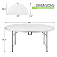 Magshion 5.5FT Round Folding Table, Heavy Duty Plastic Portable Round ...