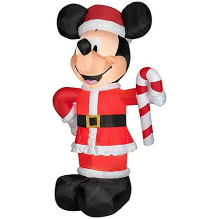 Christmas Disney Inflatable Giant 10 1/2' LED Mickey Mouse Santa w ...