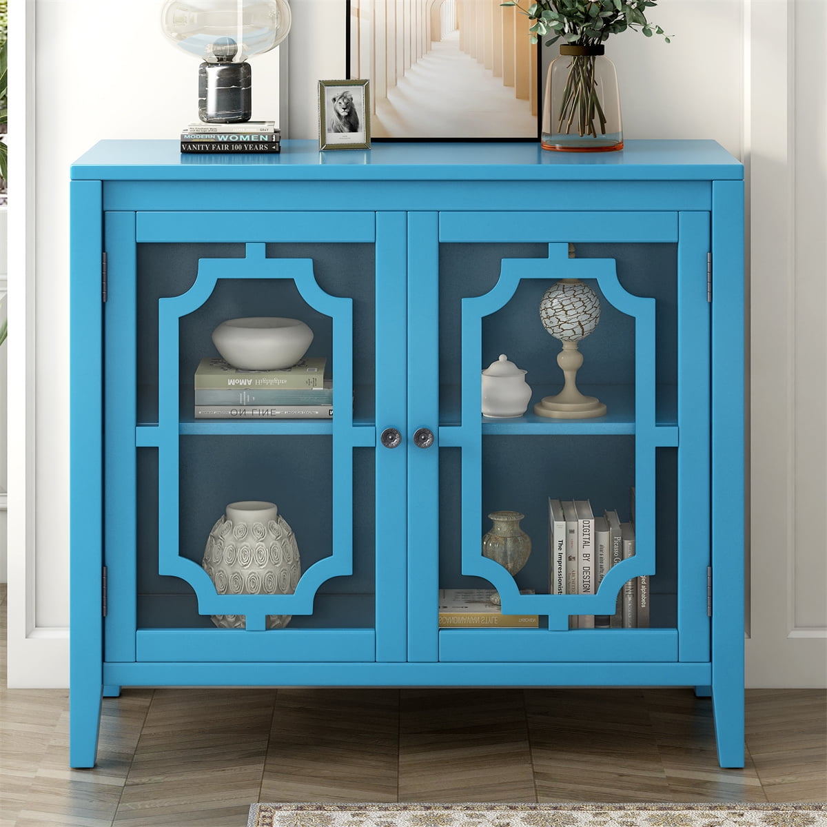 ARCTICSCORPION Accent Storage Cabinet, Wooden Cabinet with Decorative ...