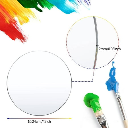 24 Pieces 4 Inch Clear Acrylic Sheet Circle Round Disc 0.08 Inch ...