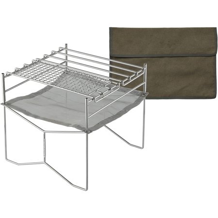 NANGOGEAR Stainless Steel Mesh Campfire Grill Portable Charcoal BBQ ...