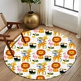 Cartoon Lion Giraffe Koala Bird 5FT Round Area Rugs for Living Room ...