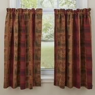 Park Designs Country Plaid Kitchen Curtains - Red Sturbridge Tiers with ...