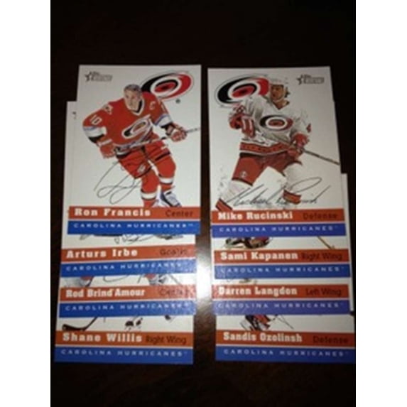 2000-01 Topps Heritage Carolina Hurricanes Team Set 8 Cards Ron Francis ...