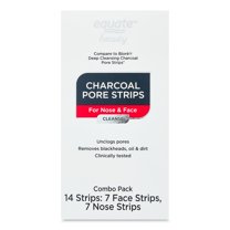 Equate Beauty Charcoal Pore Strips for Nose & Face Combo Pack, 14 Count ...