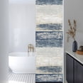 Blue Beige Stripes Window Privacy Film, Vintage Rustic Minimalist ...
