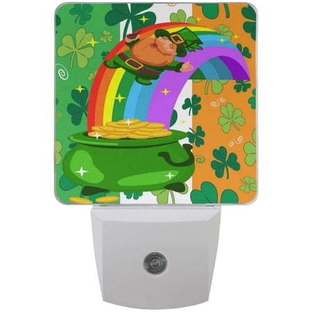 Cute Gold Coins Pot Rainbow Leprechaun Night Light Set of 2 Patricks ...