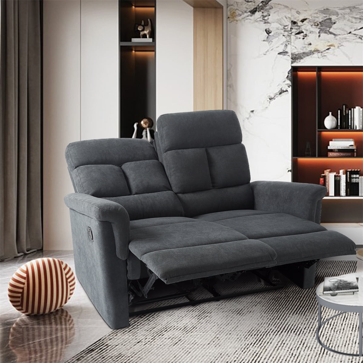 JINS&VICO Upholstered 2-seater Recliner, Leisure Sofa Home Theater ...
