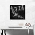 ARTCANVAS Bat Chiroptera Flying Hanging Black White Canvas Art Print ...