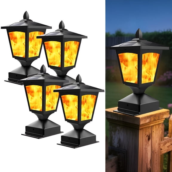 "Pasamic Solar Post Light, Dusk to Dawn Waterproof, Outdoor Garden Pole ...