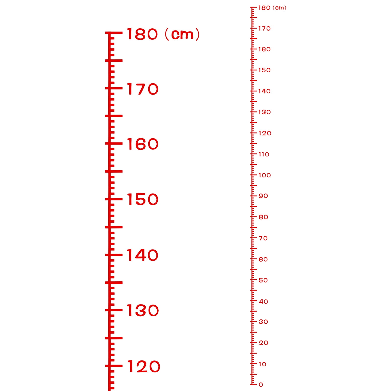 Height Chart Ruler 180cm Metric System PVC with Transfer Film, Red - Walmart.com