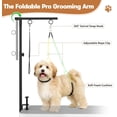 Adjustable Dog Grooming Table Arm with Hammock and Clips - 3-in-1 Pet ...