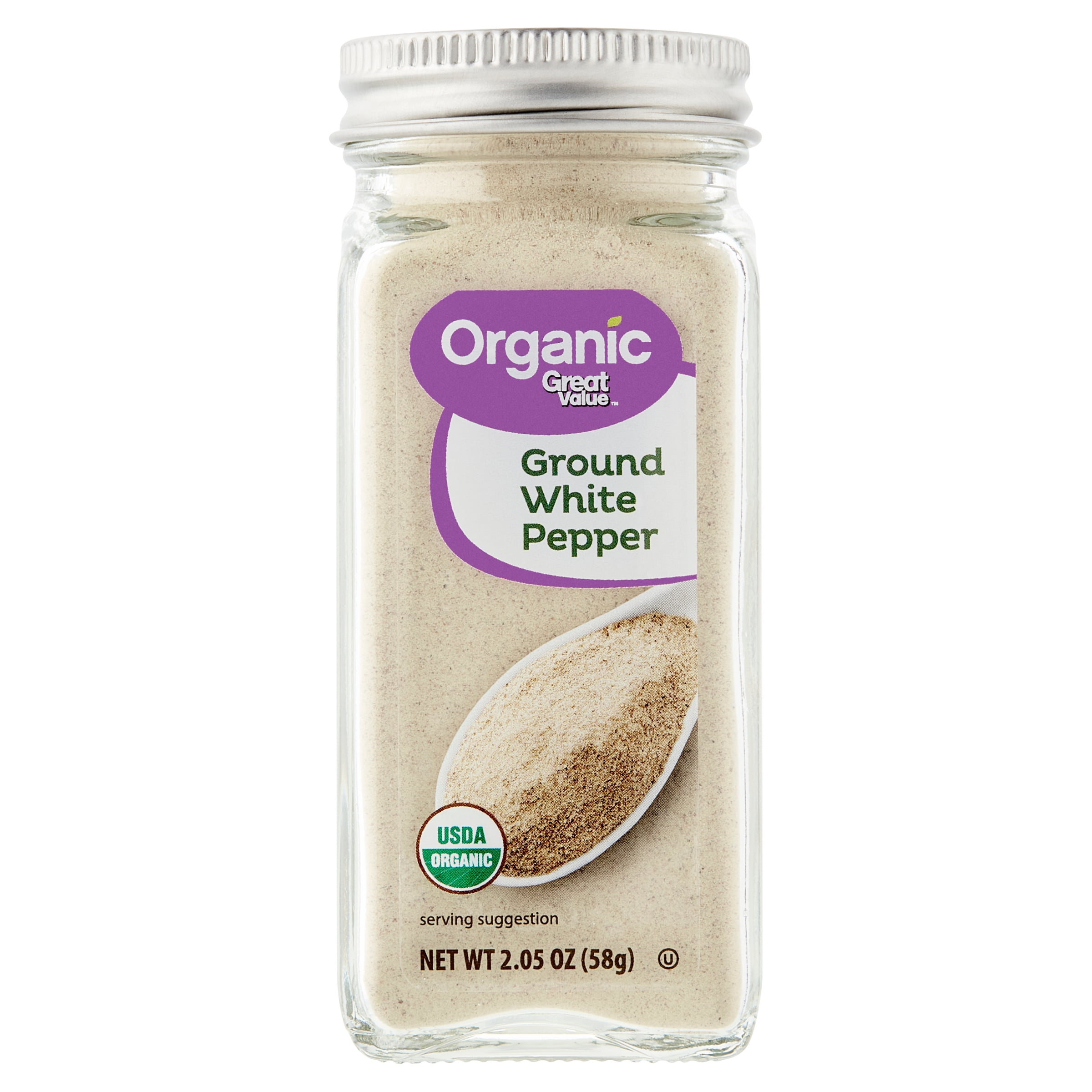 Great Value Organic Ground White Pepper, 2.05 oz - Walmart.com