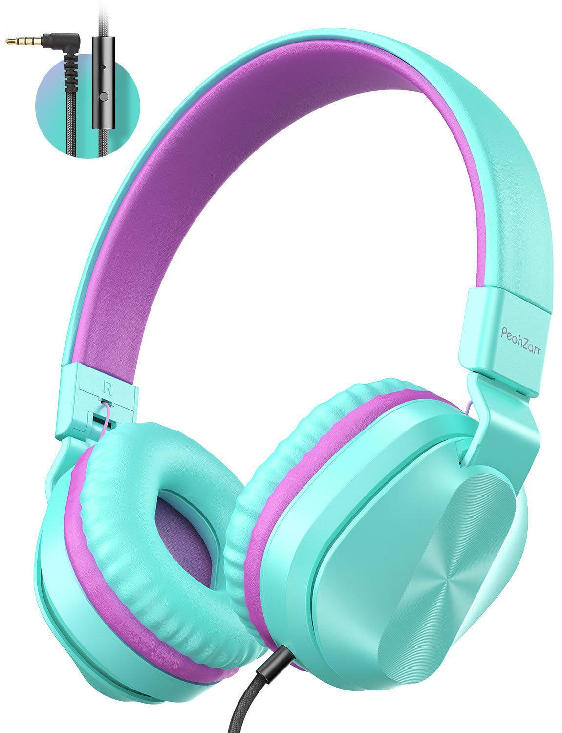 Kids Headphones with Microphone Children Girls Boys Teen Lightweight ...