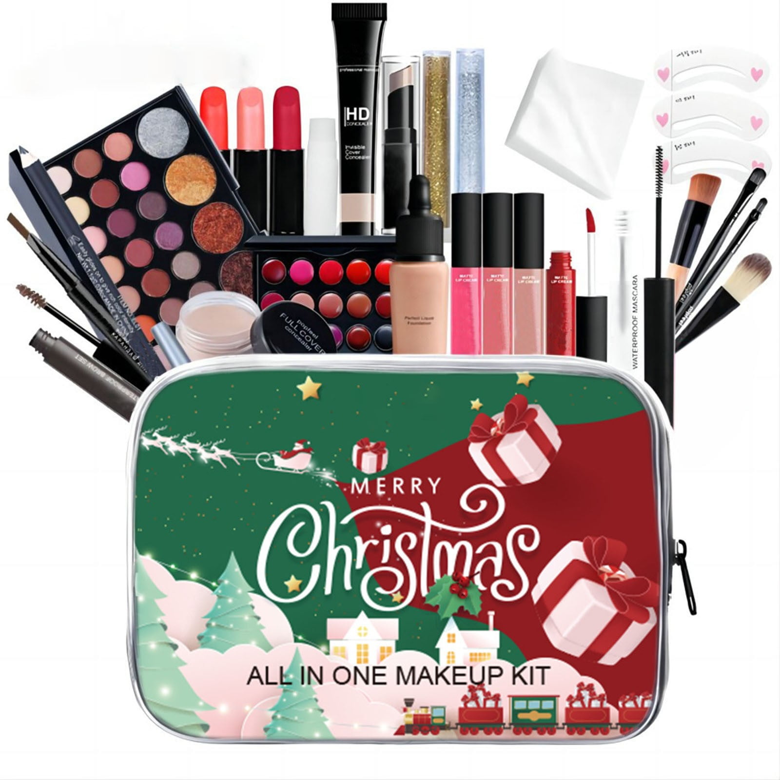 Fiudx Maquillaje Navideño, Maquillaje Profesional, Kit de Productos Variados, Uso Diario Por La ...