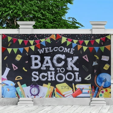 Back to School Decoration Welcome Banner Backdrop Large First Day of ...