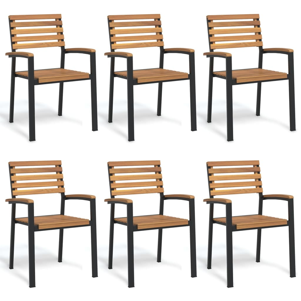 Click here for Vidaxl Stackable Garden Chairs 6 Pcs Solid Wood Ac... prices