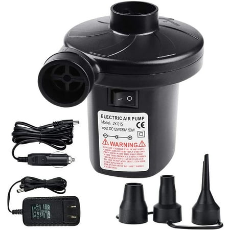 Electric Air Pump,Inflator Deflator with 3 Nozzles for Indoor Outdoor ...