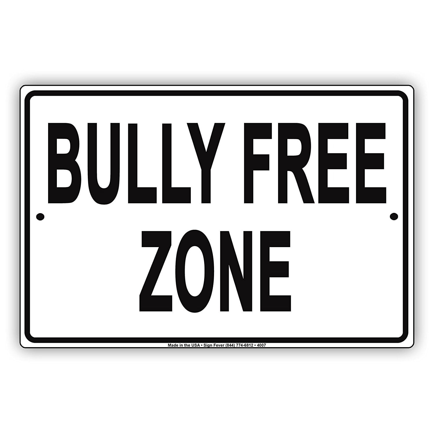 Bully Free Zone Education Behavior Prevention Caution Alert Warning ...