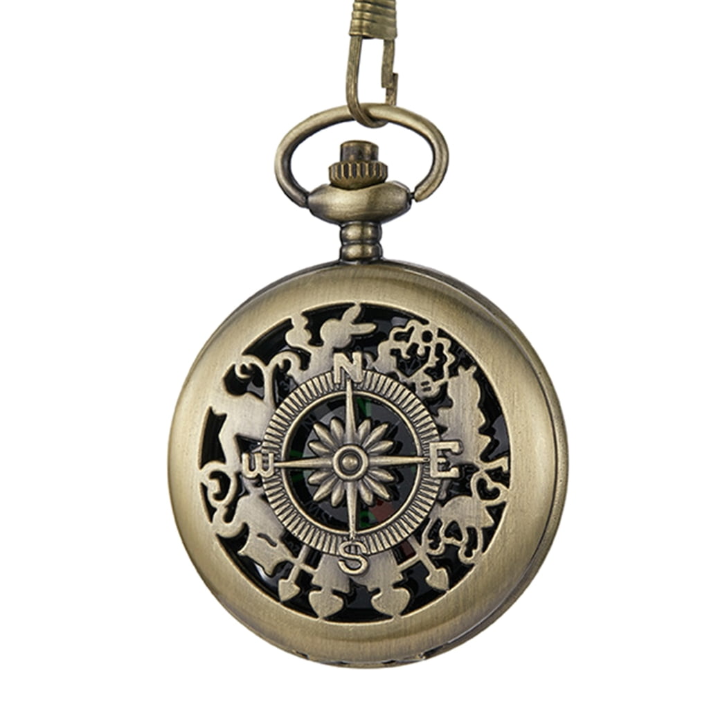 PAPADA Survival Pocket Watch Compass for Backpacking Hiking with Chain ...