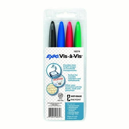 (3 Pk) Marker Vis A Vis 4 Color Per | Walmart Canada
