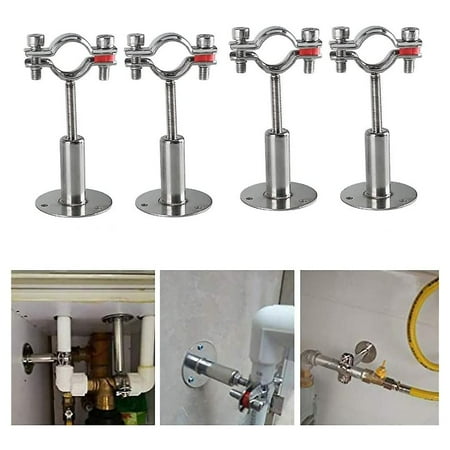 Lepai 4pcs Stainless Steel Adjustable Pipe Support Clamps, Wall Mounted ...