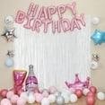 3Pcs Wavy White Metallic Tinsel Curtain Foil Fringe Backdrop,3.3 ft x 6 ...