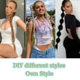 Long Braid Ponytail Extension with Elastic Band 34 Inches Natural ...