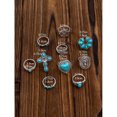 10pcs Antique Silver Vintage Western Turquoise Flower Cross Arrow Heart ...