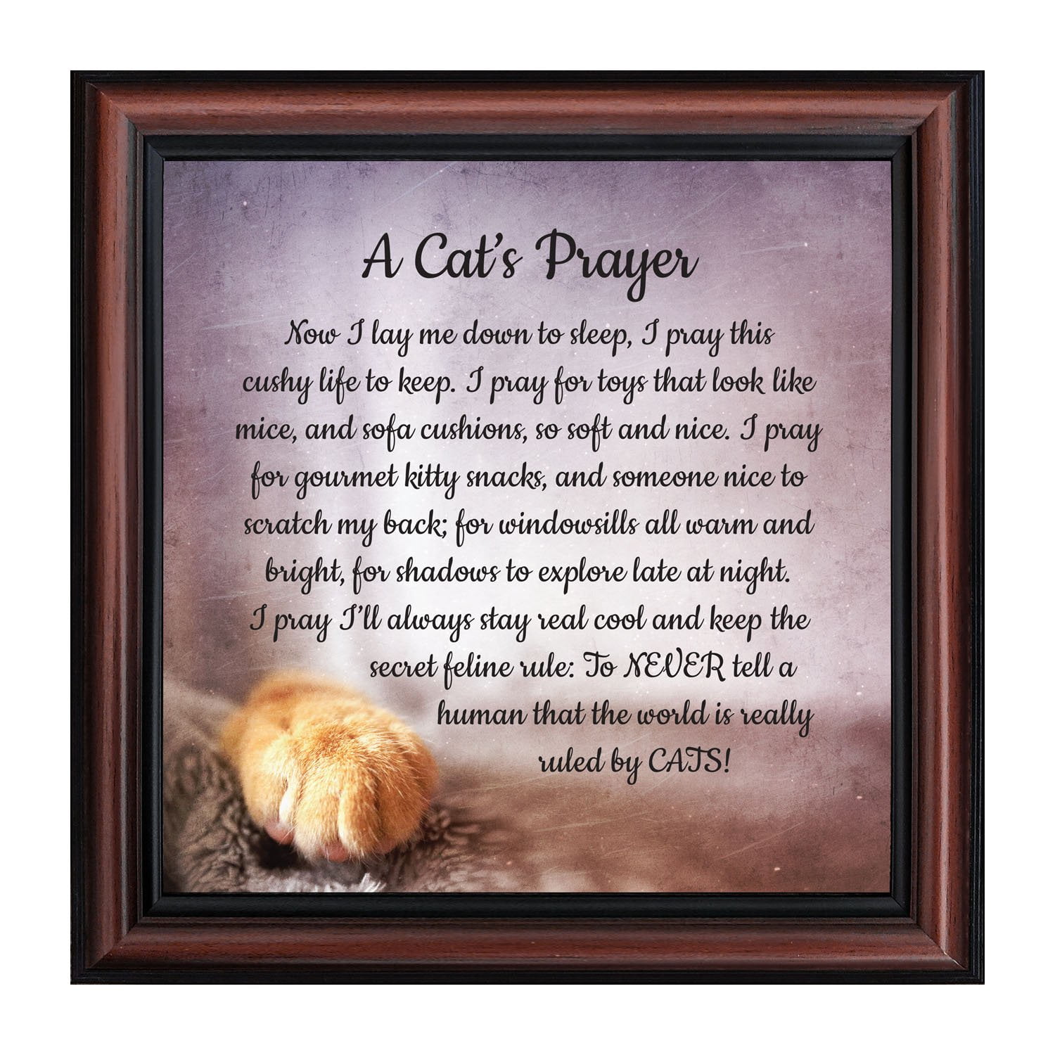 A Cat's Prayer, Pet Lover Gift, Cat or Kitten Paw Prints Picture Frame ...