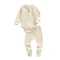 Canrulo Newborn Infant Baby Girl Boy Fall Winter Clothes Rib Knit ...