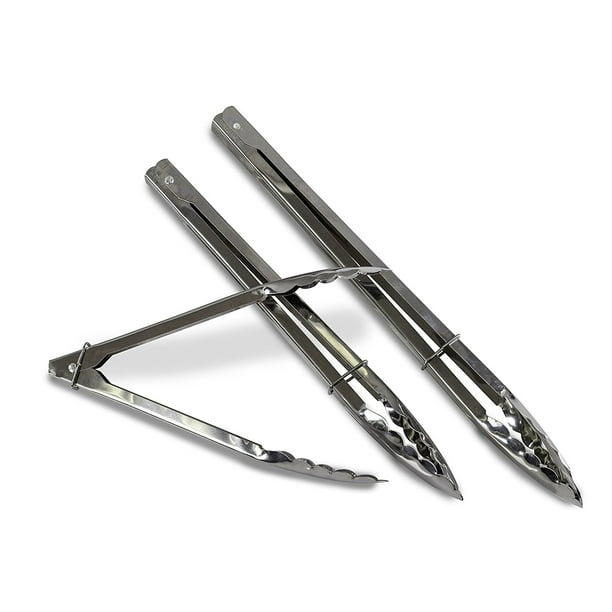 Kitchen Winners Set of 3 Stainless Steel Clam Shell Food Service Tongs ...
