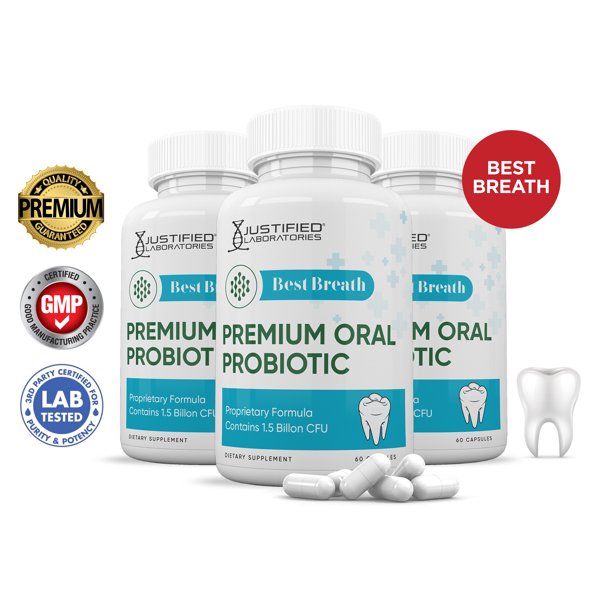 (3 Pack) Best Breath 1.5 Billion CFU Probiotic Oral Support 180 ...