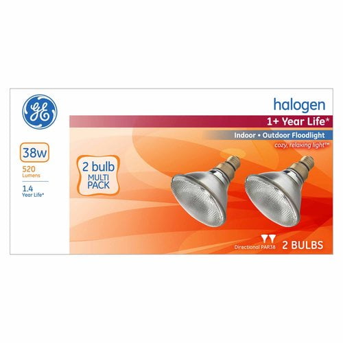 GE Halogen Outdoor PAR38 Flood Bulbs, 2-Pack - Walmart.com