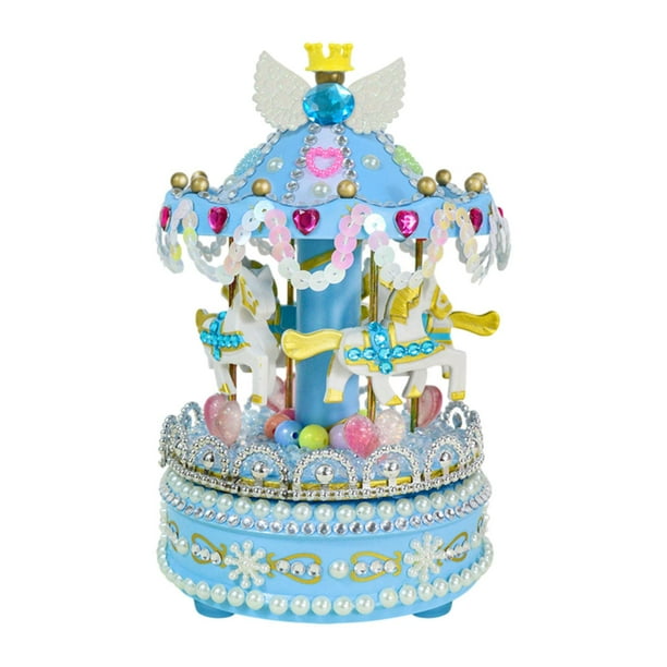 Bunblic DIY Carousel Music Box Kids Craft Set Luminous Rotating Musical ...