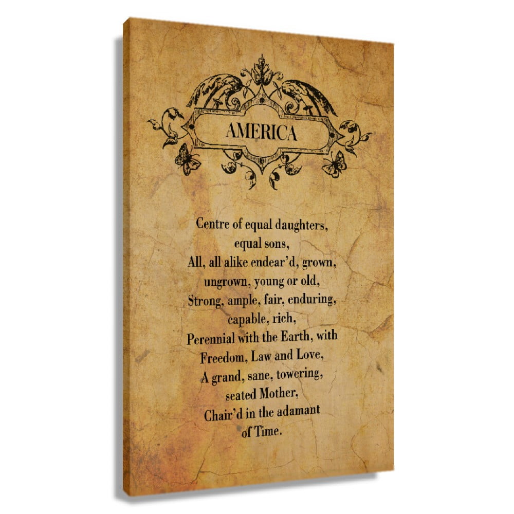 America Poem Wall Art Walt Whitman Quotes Wall Art Poetry Posters And ...