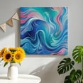 Blue Water Waves Canvas Wall Art for Living Room, Abstract Gradient ...