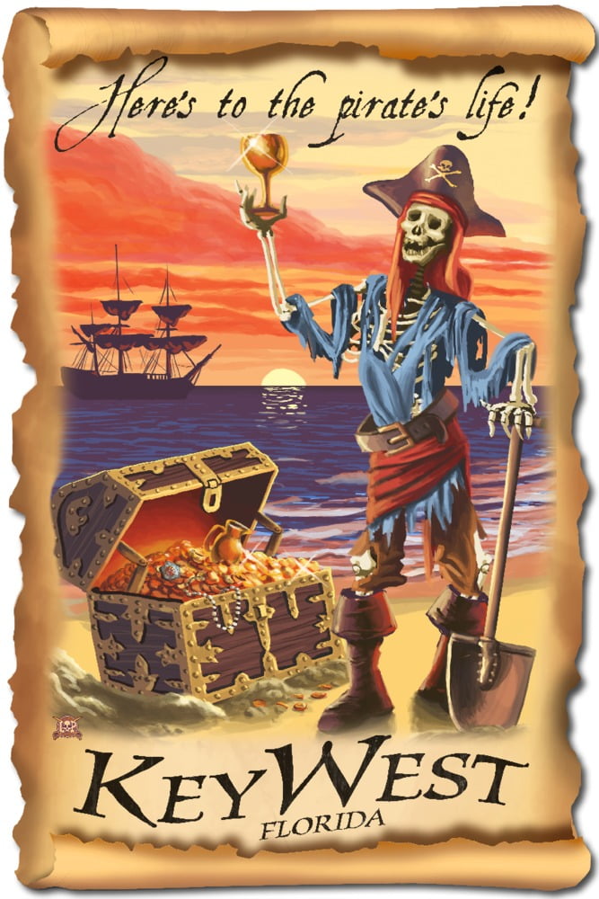 Key West, Florida, Pirate Plunder (16x24 Giclee Gallery Art Print ...