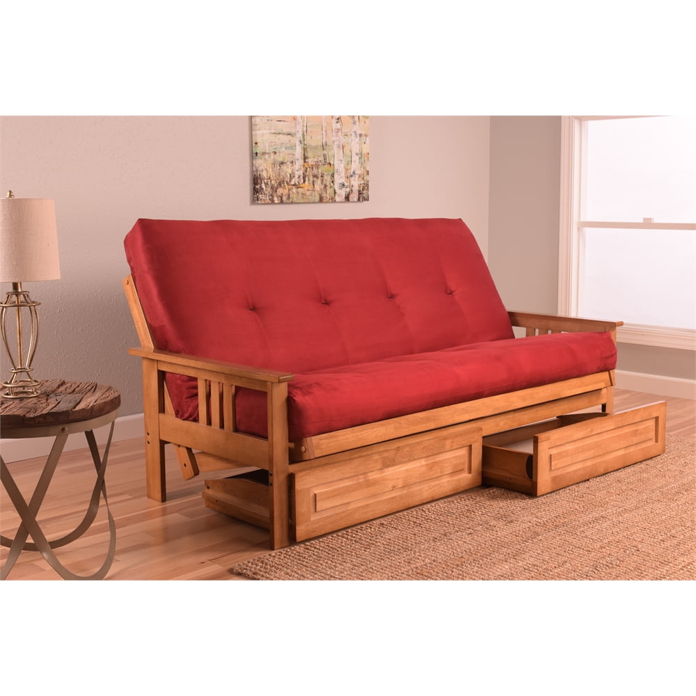 Monterey Frame/Butternut Finish/Suede Red Mattress/Storage Drawers ...